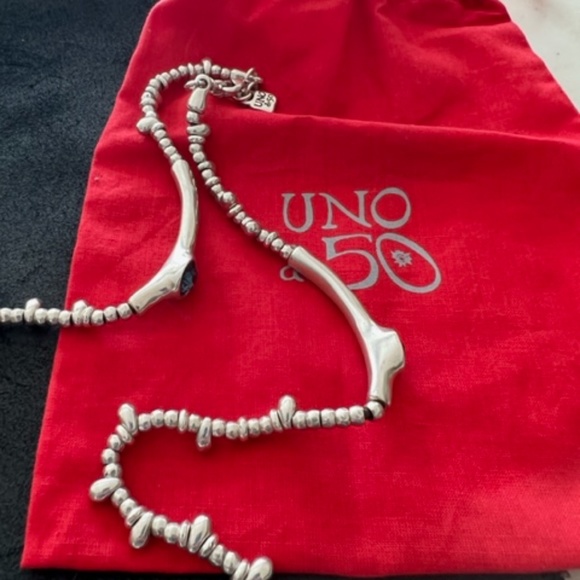 UNO de 50 | Jewelry | Uno De 5 Silver Tone Blue Crystal Necklace | Poshmark